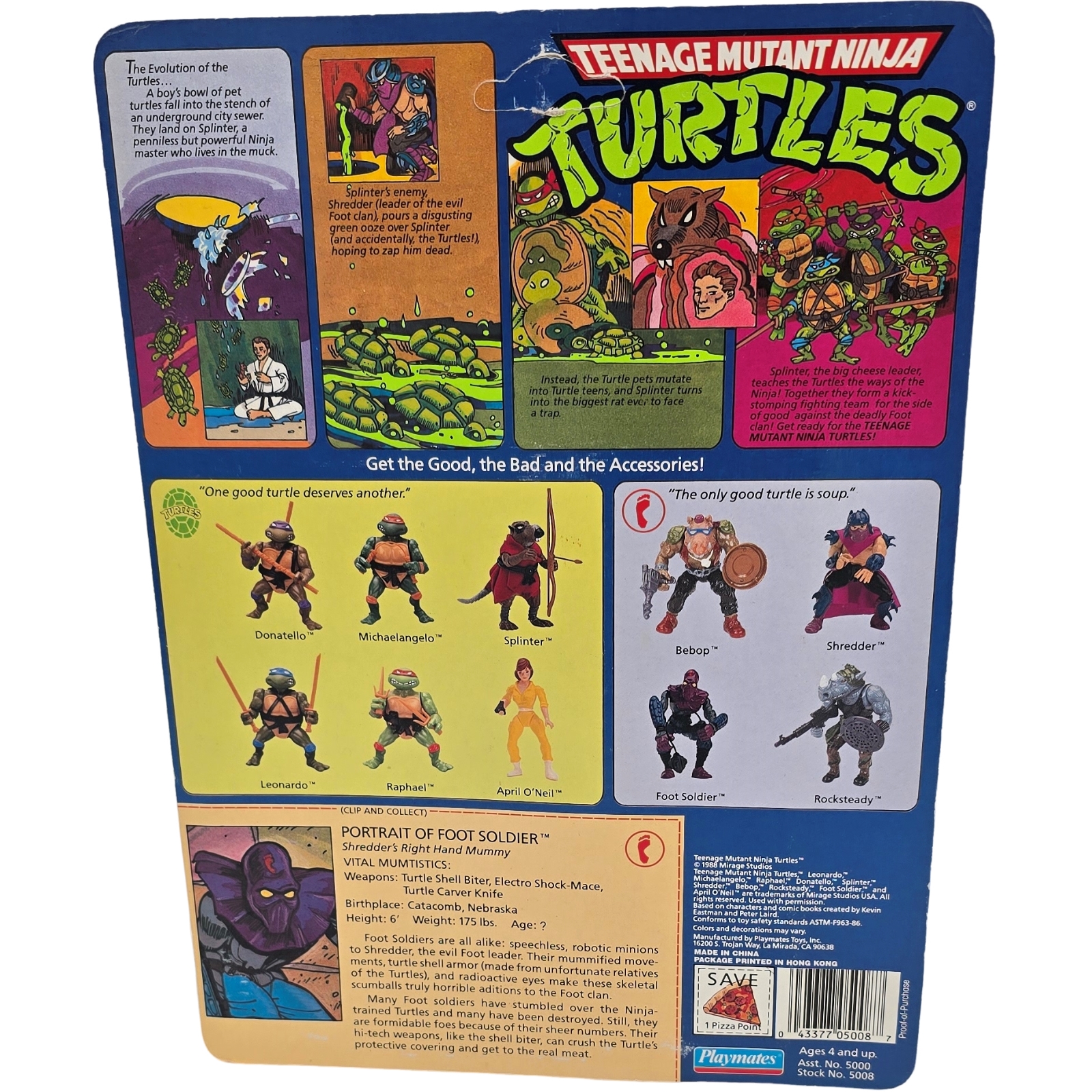 1988 TMNT Foot Soldier 10-back MOSC - Buy Transformers